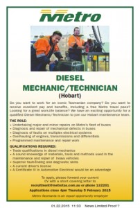 Diesel Mechanic/Technician at Hobart Depot - Metro Tasmania
